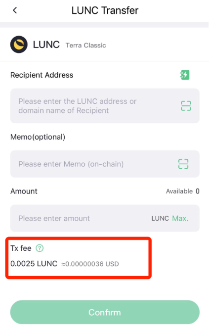 LUNC (Terra Classic) – CoinEx Wallet